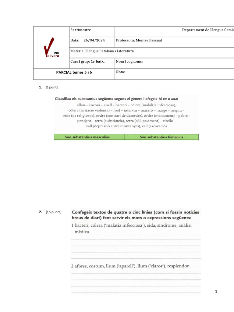 04 PARCIAL Temes 5 I 6 | PDF