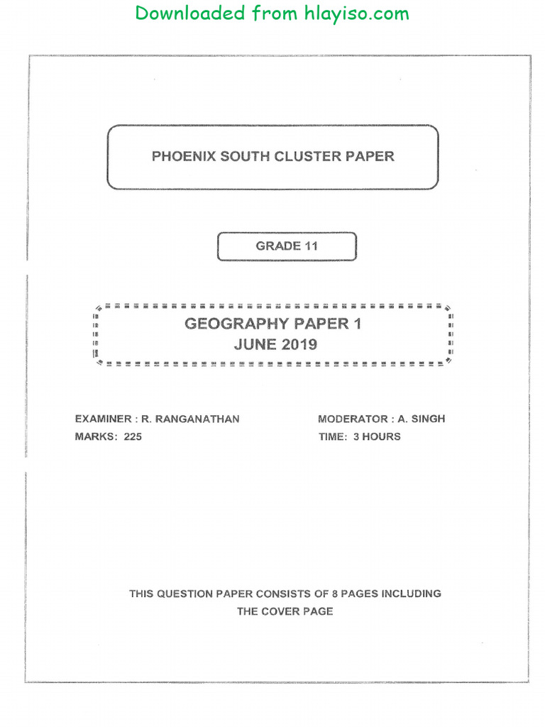 GEOGRAPHY JUNE-GEOG-P1-QP and MEMO_hlayiso.com_ | PDF