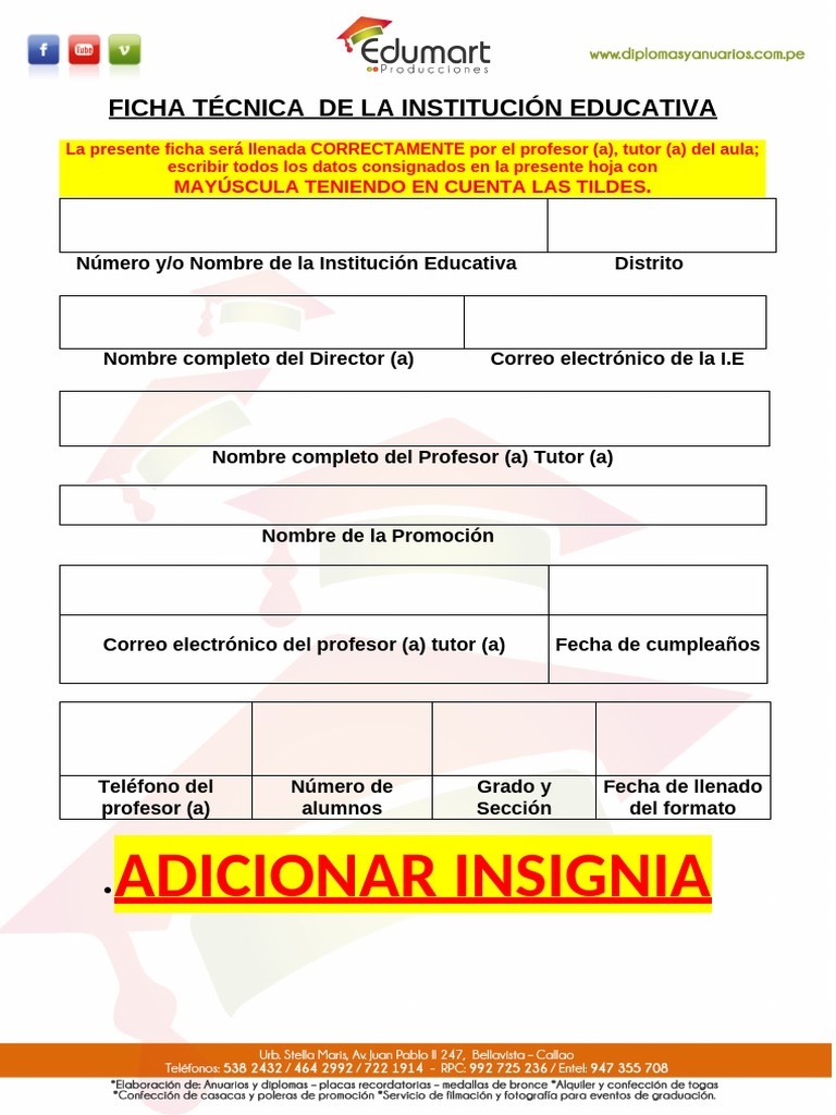 Ficha Técnica Escolar Edumart | PDF