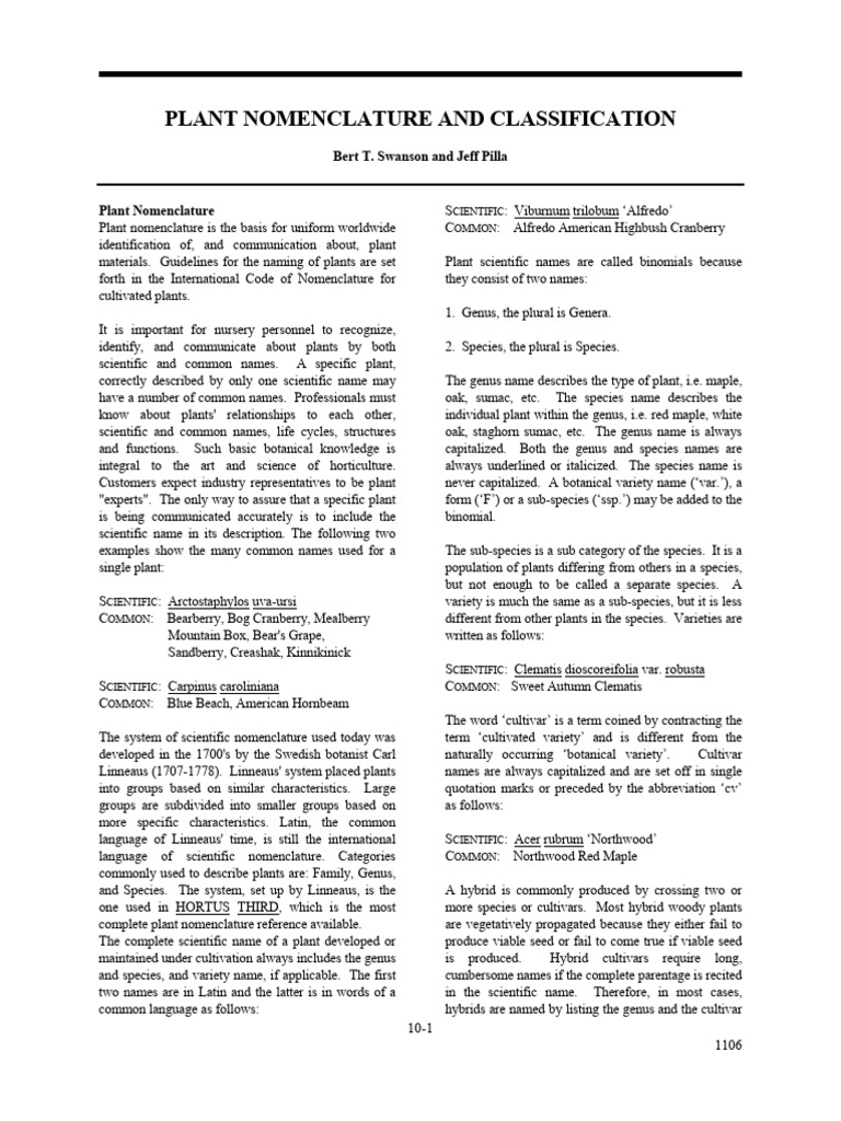 10.plant Nomenclature and Classification | PDF | Cultivar | Shrub