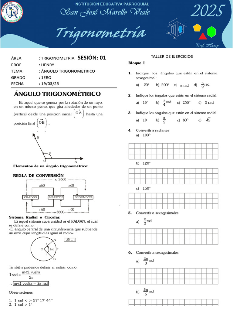 Sesion 1 Trigo 1ero | PDF