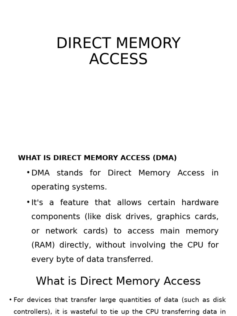 Direct Memory Access | PDF