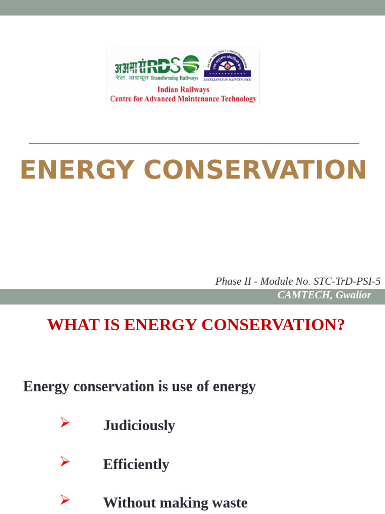 C. Energy Conservation Measures For Traction Installations | PDF ...