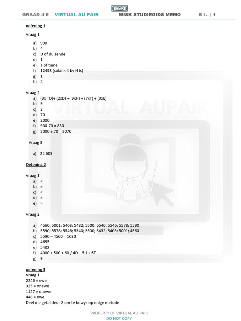 Gr4 5 Wisk Studiegids Memo | PDF
