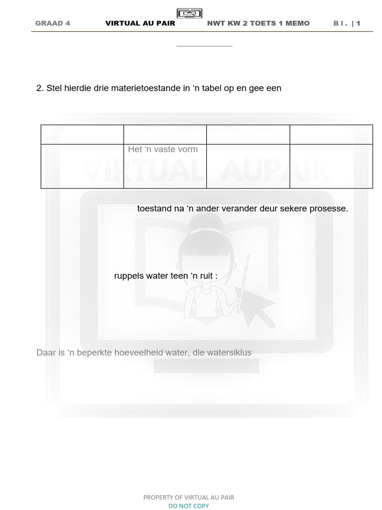 GR4 NWT KW2 Toets1 Memo | PDF