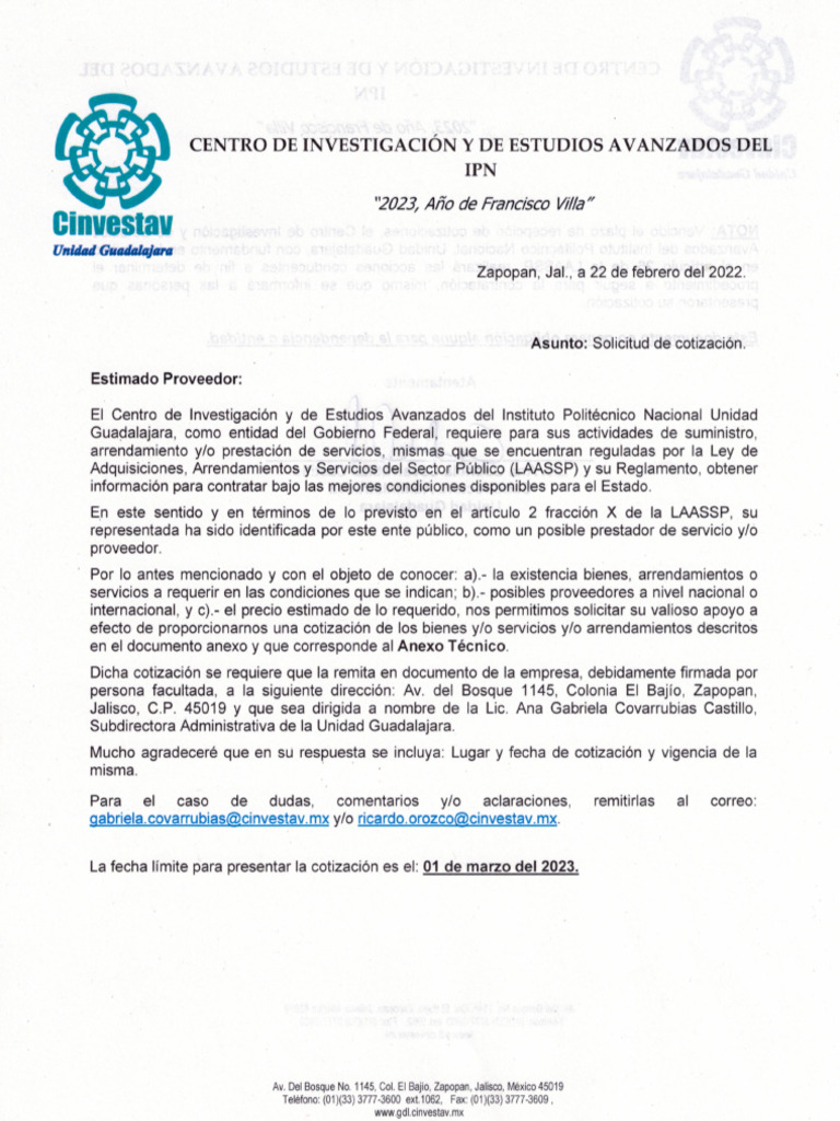 SAUG-Solicitud de Cotización | PDF