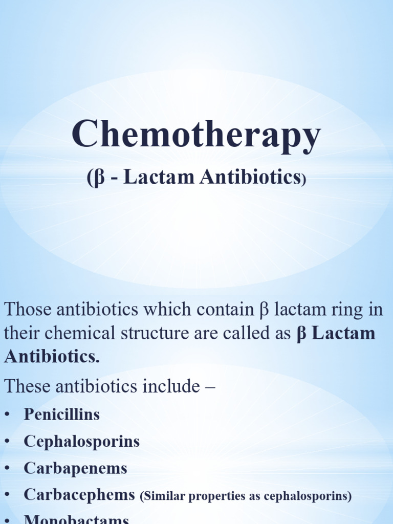 Beta Lactam Antibiotics | PDF | Penicillin | Beta Lactamase