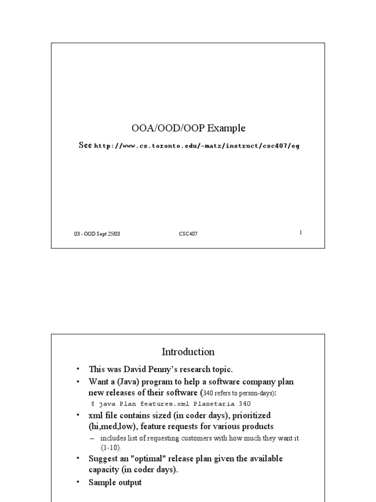 OOA OOD OOP - Example | PDF | Object (Computer Science) | Array Data Structure