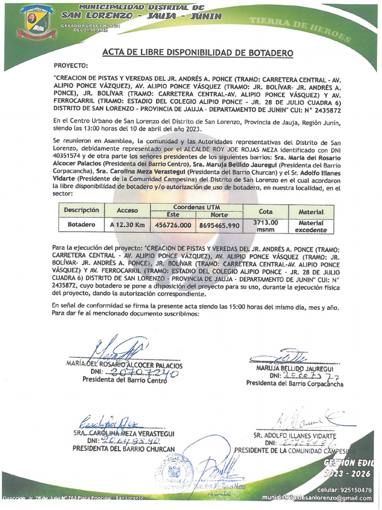 Acta Libre Disp. Botade | PDF