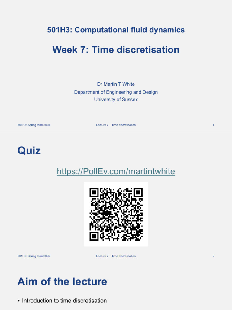 501H3 - Lecture 7 - Time Discretisation | PDF | Fluid Dynamics ...