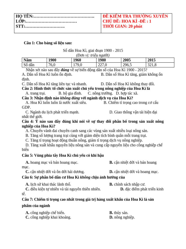 Kiem Tra 15p CD HOA KI | PDF