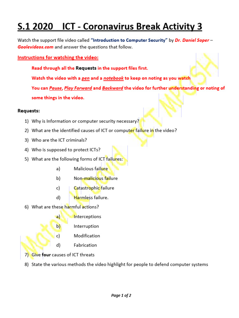 S.1 ICT Activity 3 | PDF
