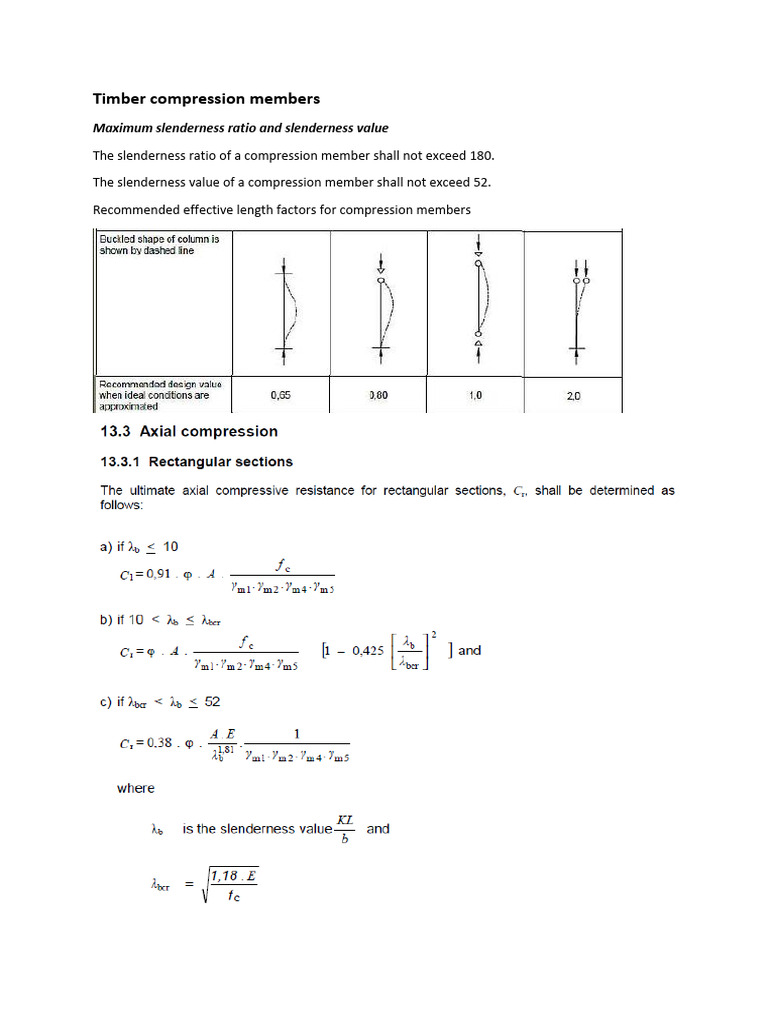 Data Sheet Timber Comp & Bending Mem | PDF
