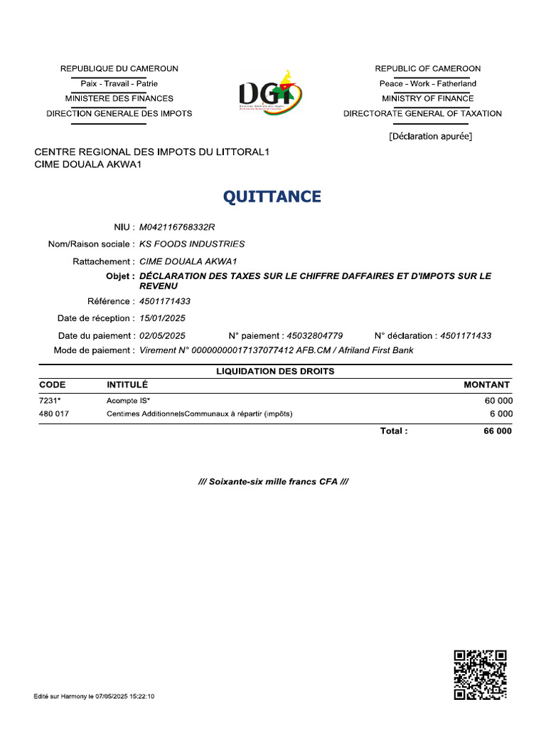 QUITTANCE 66 000 Ks | PDF