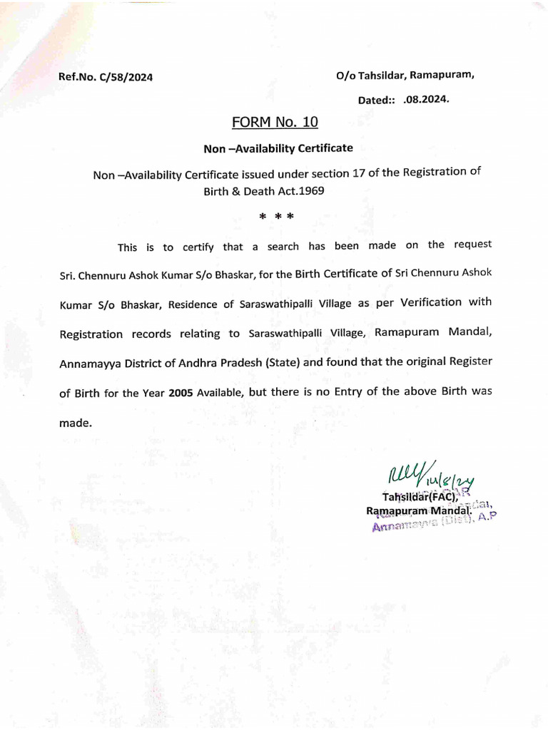 C Ashok Form 10 | PDF