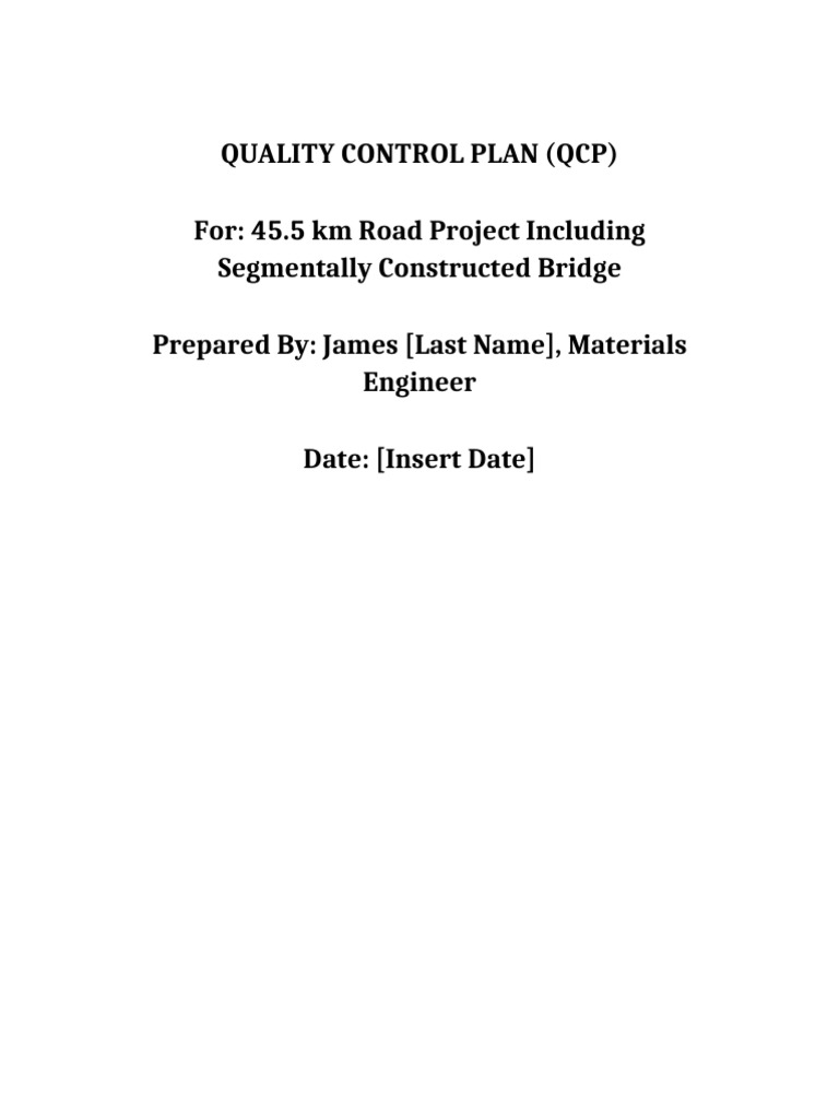 Quality Control Plan James | PDF | Audit | Specification (Technical Standard)