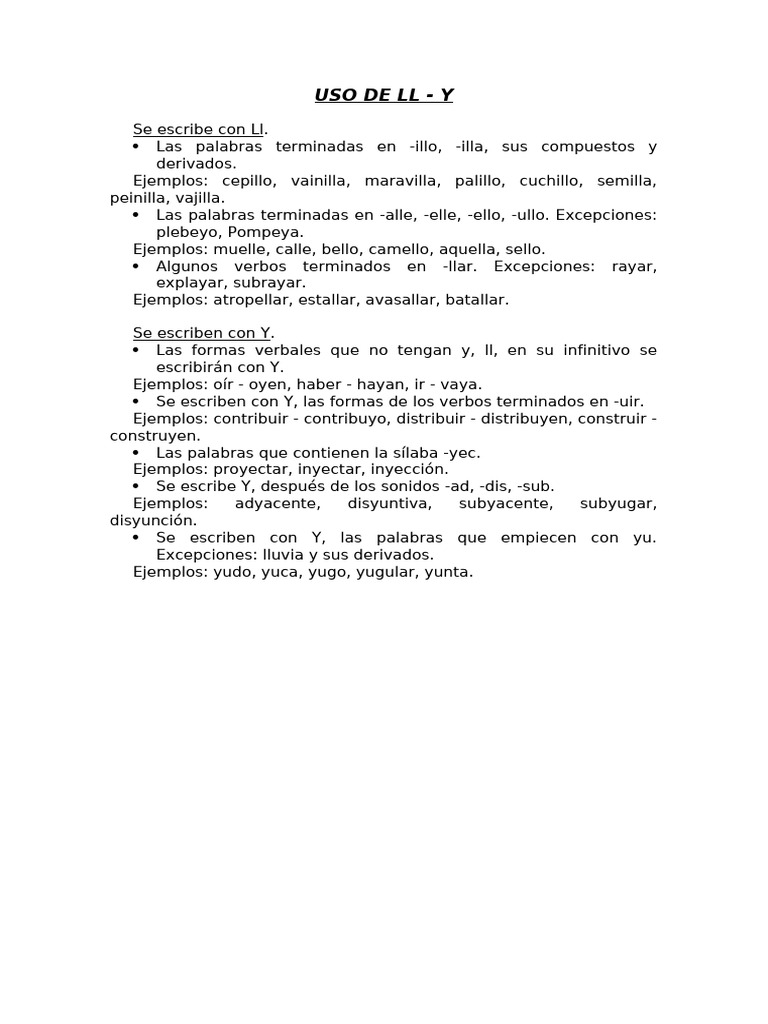 Uso de LL - Y | PDF