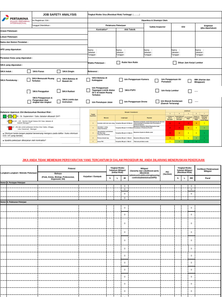 Format JSA Terbaru 2024 | PDF