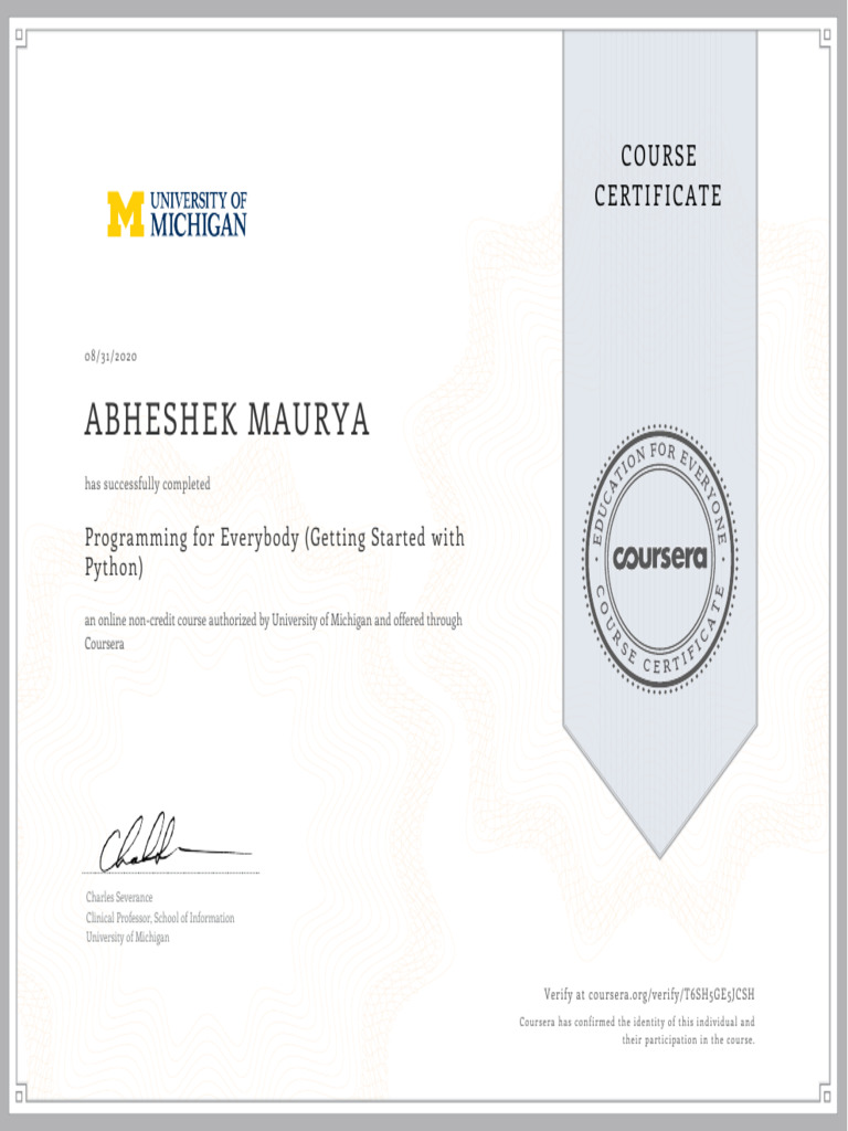 Coursera Programming For Everybody | PDF