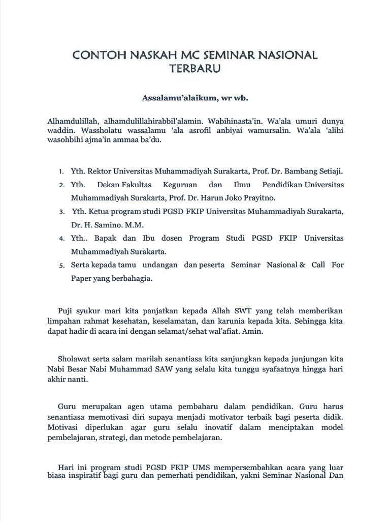 Contoh Naskah Seminar | PDF