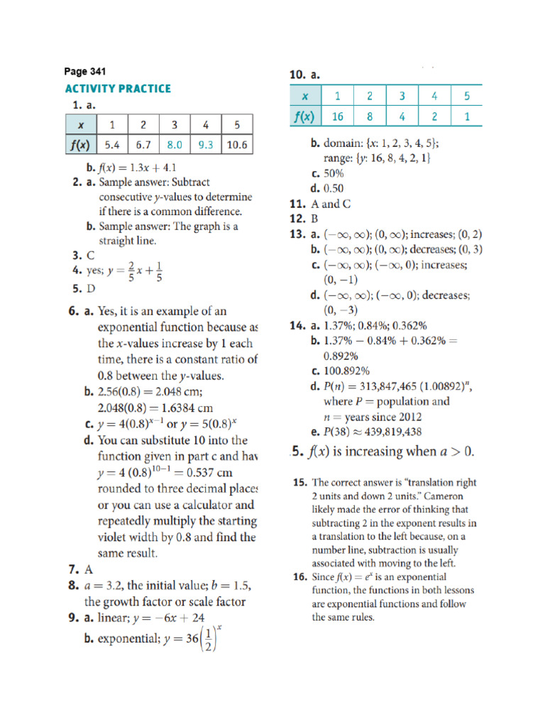 Unit 4 - Logarithmic and Exponential Functions. | PDF