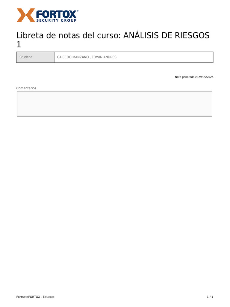Análisis de Riesgos - Libreta de Notas | PDF
