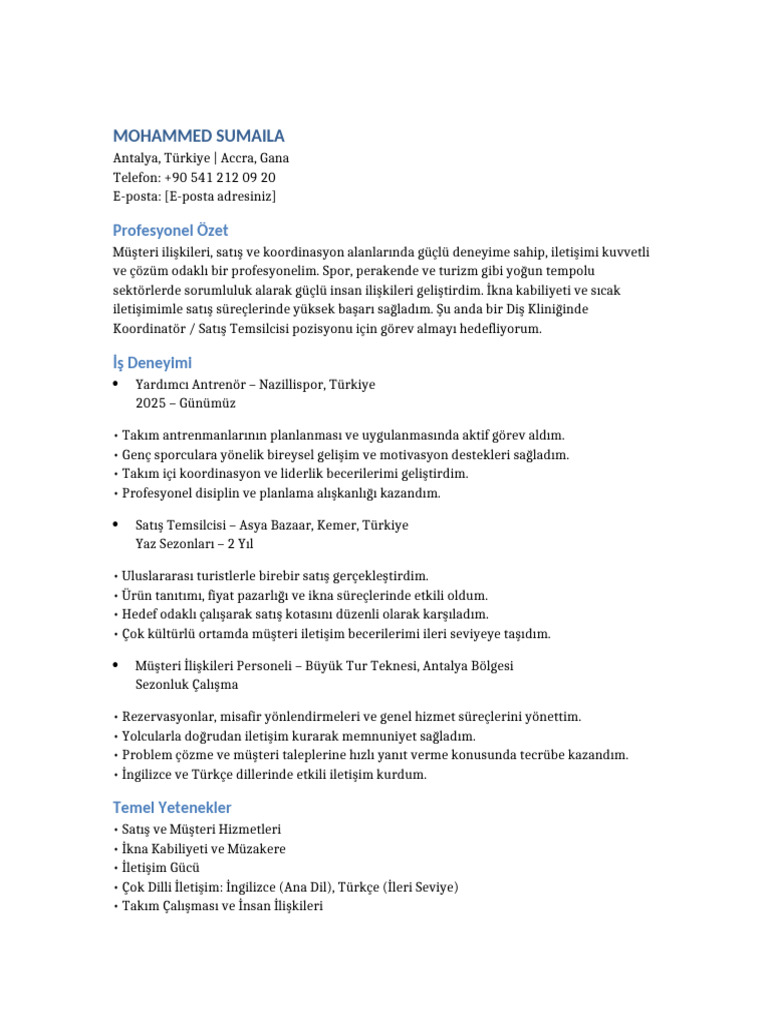Sumaila CV | PDF