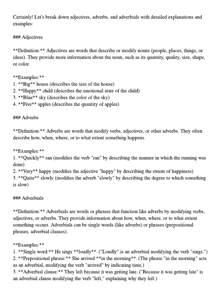 Adj Adv | PDF