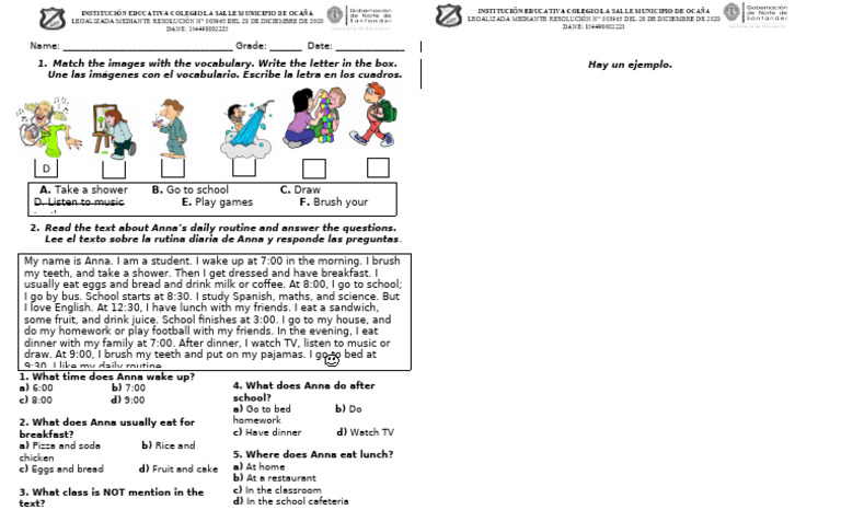 Quiz Daily Routine | PDF