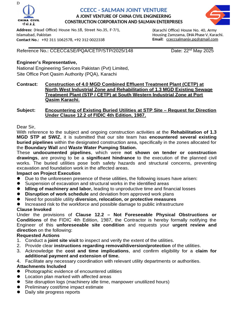 Buried Utilities Impacting STP Project | PDF