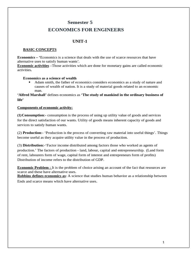 Study Material Economics Unit 1 and 2 | PDF | Demand | Elasticity ...