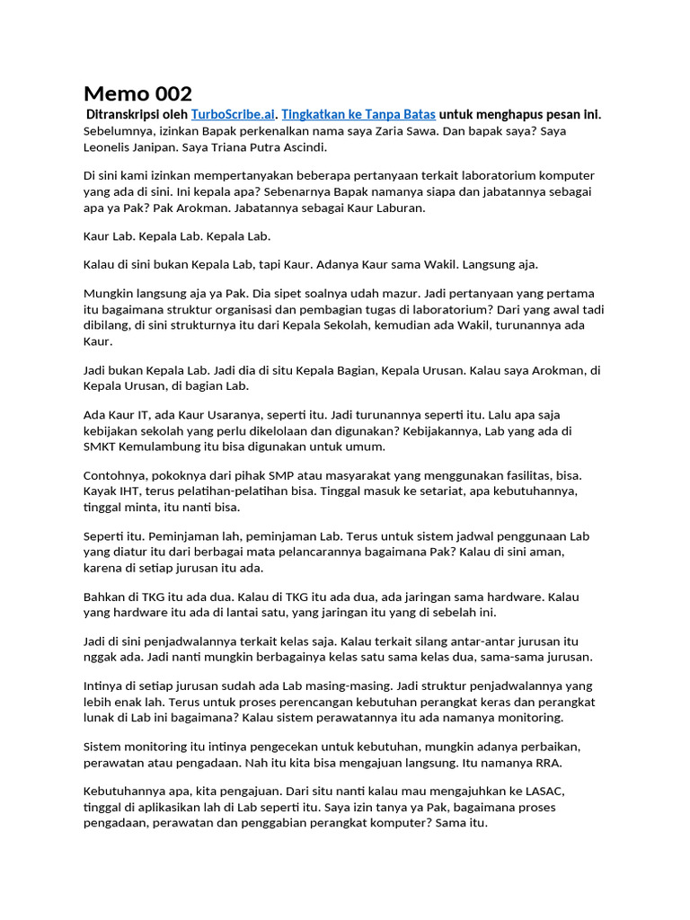 Memo 002 | PDF