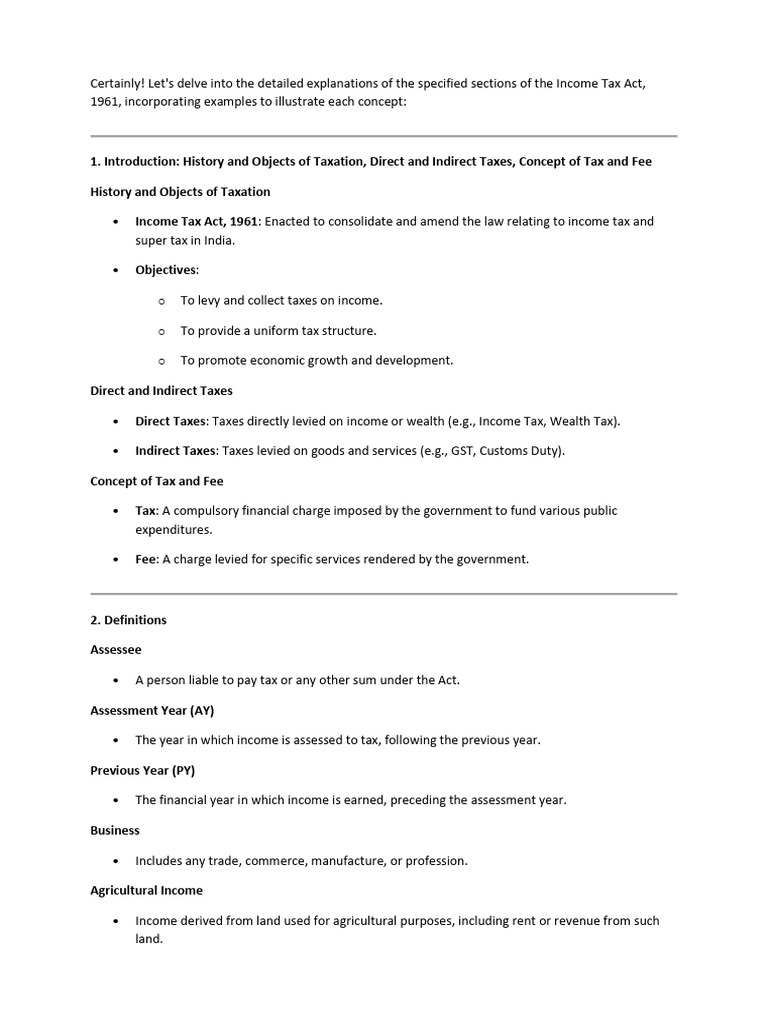 Taxation Law Notes 1-10 Unit | PDF | Taxes | Tax Deduction