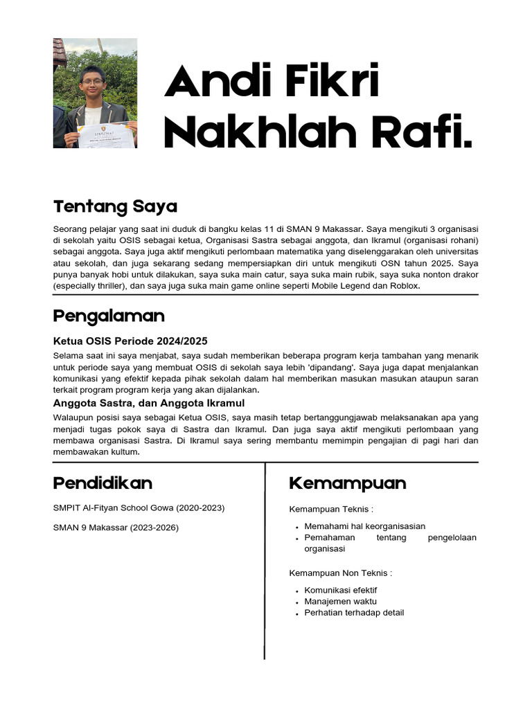 CV Fikri | PDF