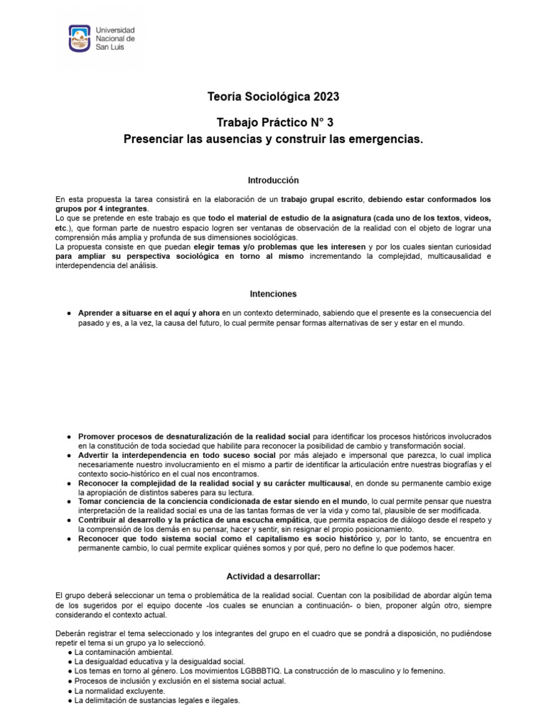 Consigna TP2 | PDF | Realidad | Bibliografía