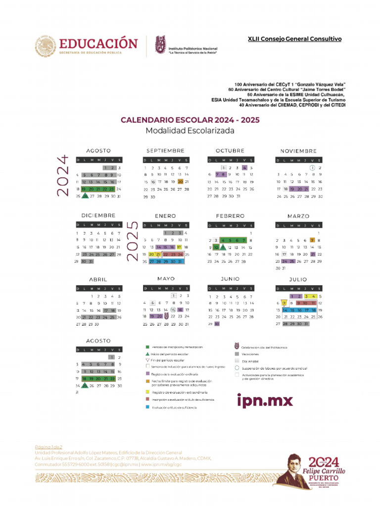Calendario 24-25 IPN | PDF