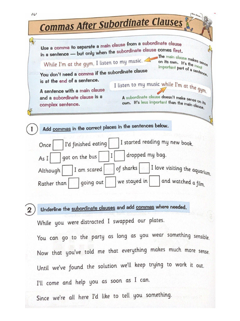 Commas After A Subordinate Clause | PDF