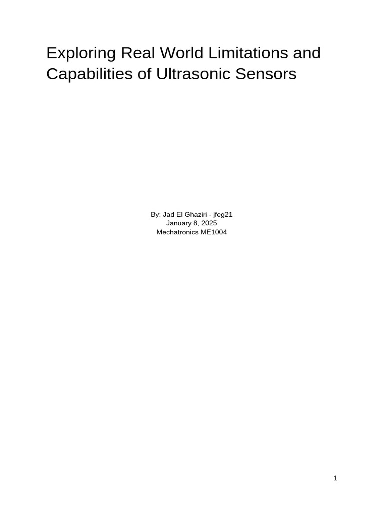 Ultrasonic Sensor Report - Jfeg21 (Repaired) | PDF | Accuracy And ...