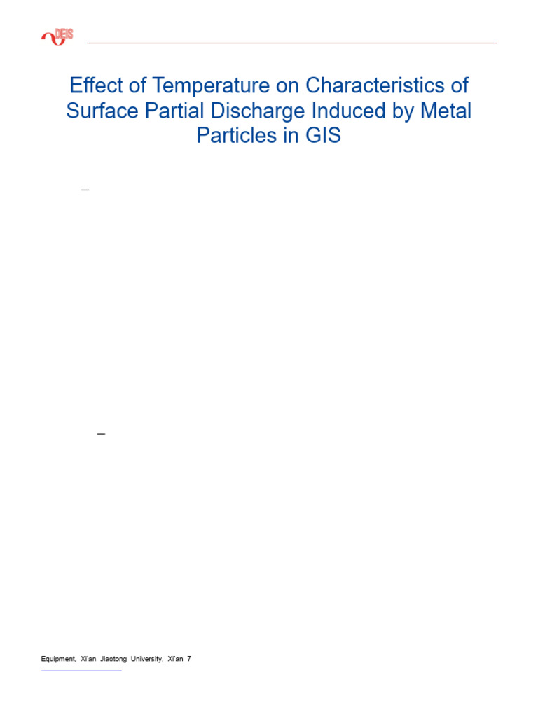 Effect of Temperature On Characteristics of Surface Partial Discharge ...