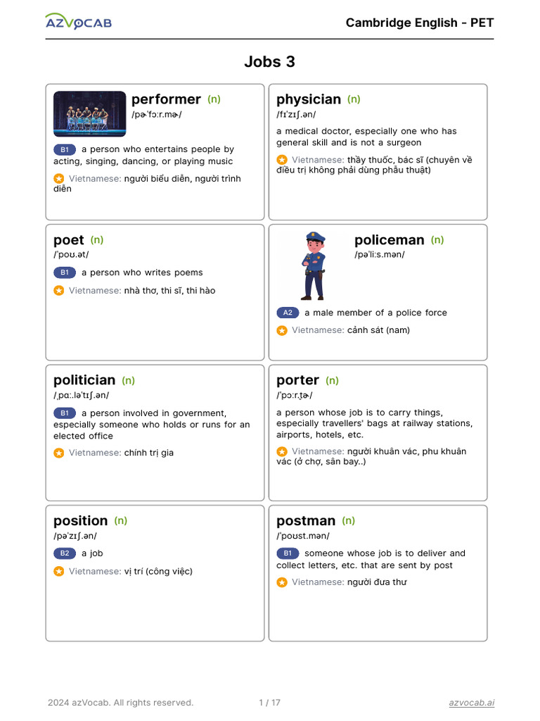 Jobs 3 (Cambridge English - PET) | PDF