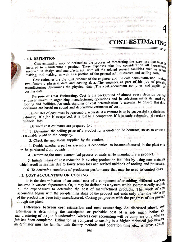 Cost Estimation | PDF