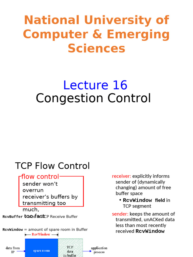 Lecture 16-Congestion Control 1 | PDF | Network Congestion | Transmission Control Protocol