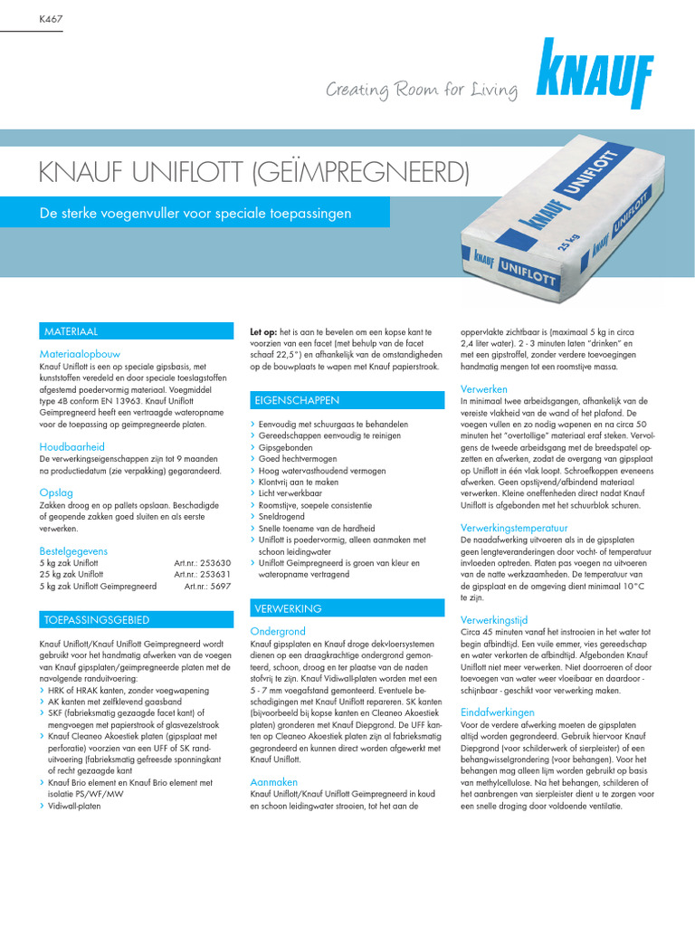 Knauf TB Knauf Uniflott DEFINITIEF | PDF