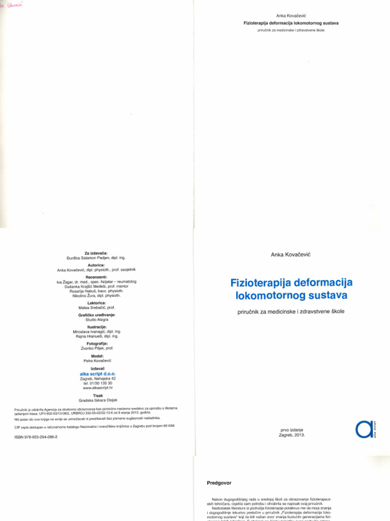 Fizioterapija Deformacija Lokomotornog Sustava Anka Kovačević | PDF
