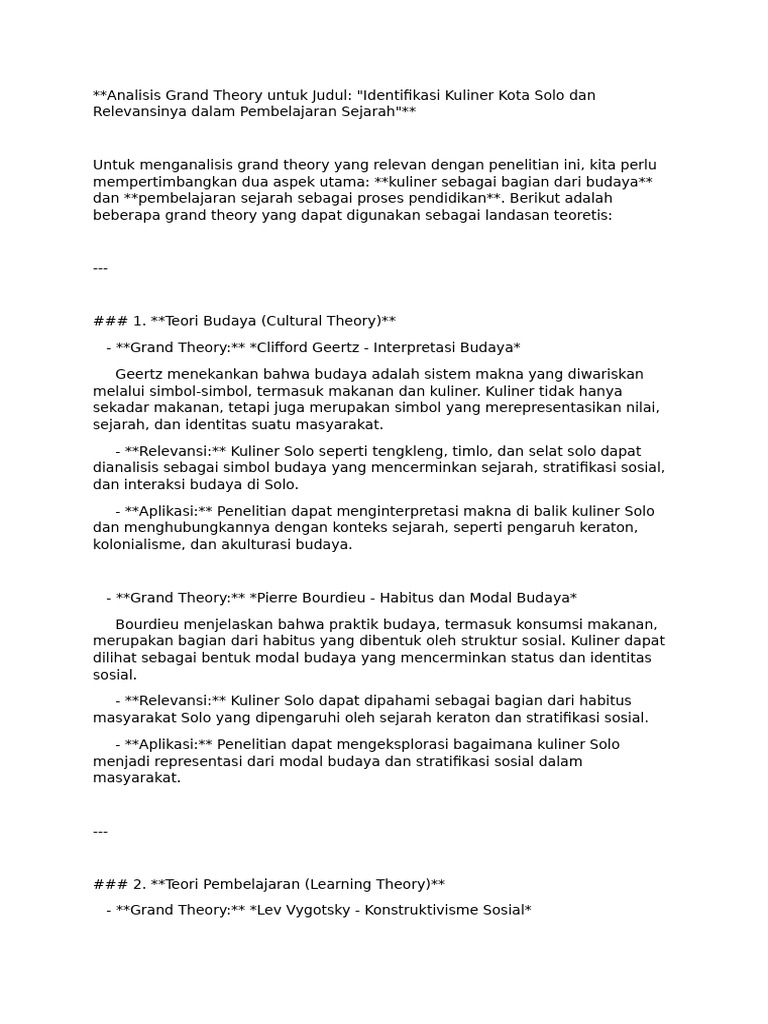 Analisis Grand Theory Untuk Judul | PDF