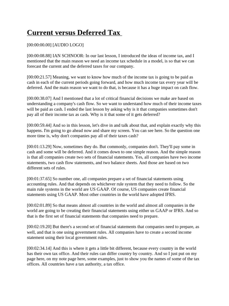 Current vs Deferred Tax Explained | PDF | Depreciation | Money