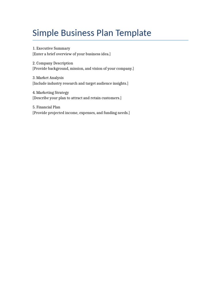 Business Plan Template | PDF