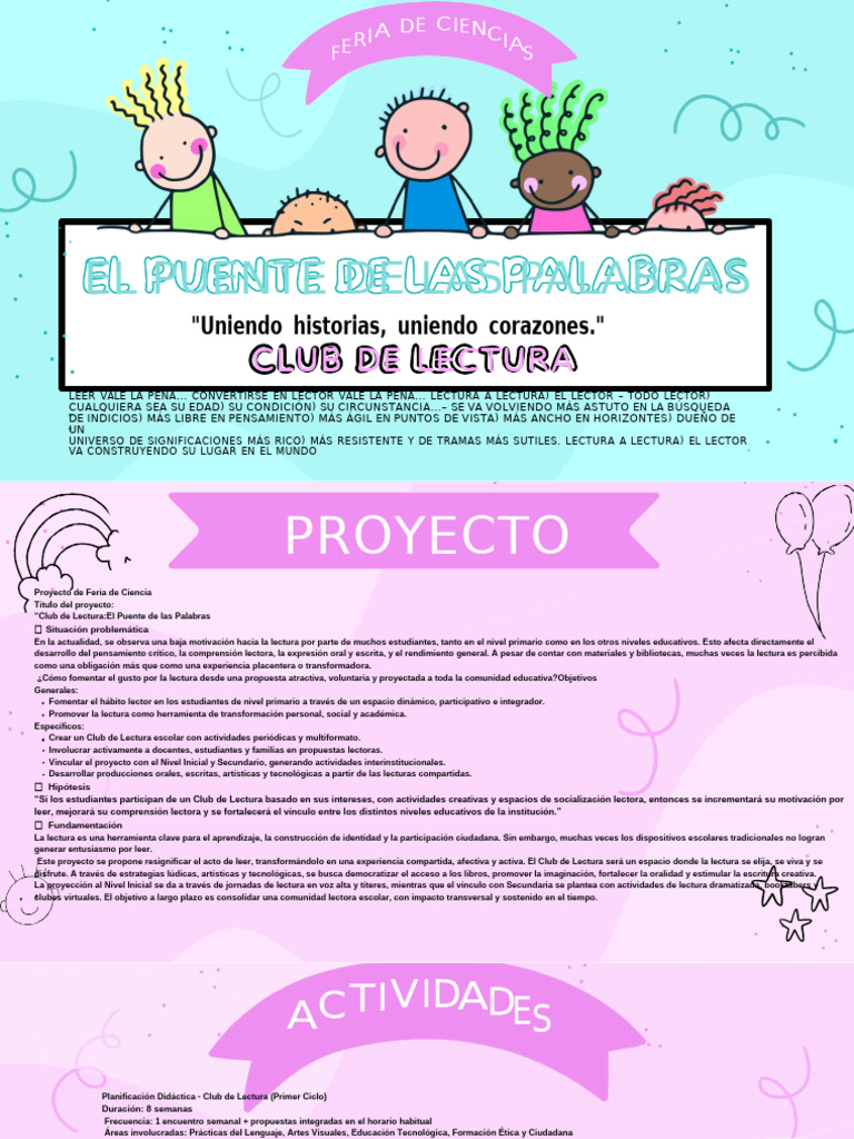 Feria de Lectura Escolar: Club de Lectura | PDF | Educación de la ...