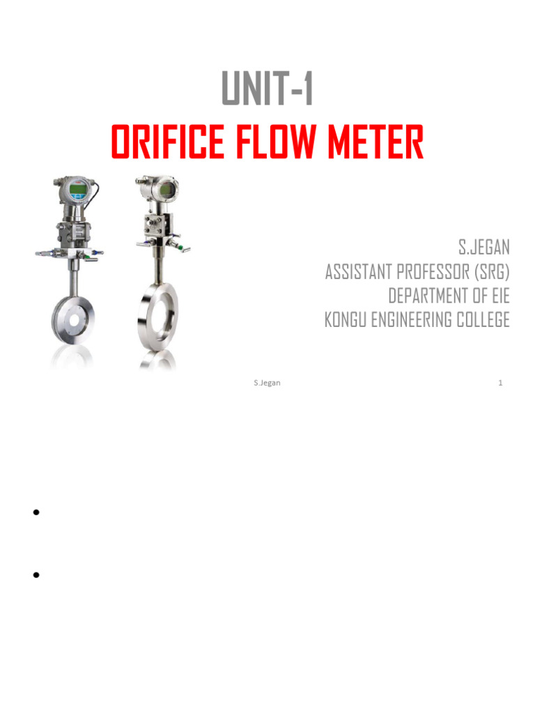 CLASS-3 Orifice Flow Meter | PDF | Flow Measurement | Mechanical ...