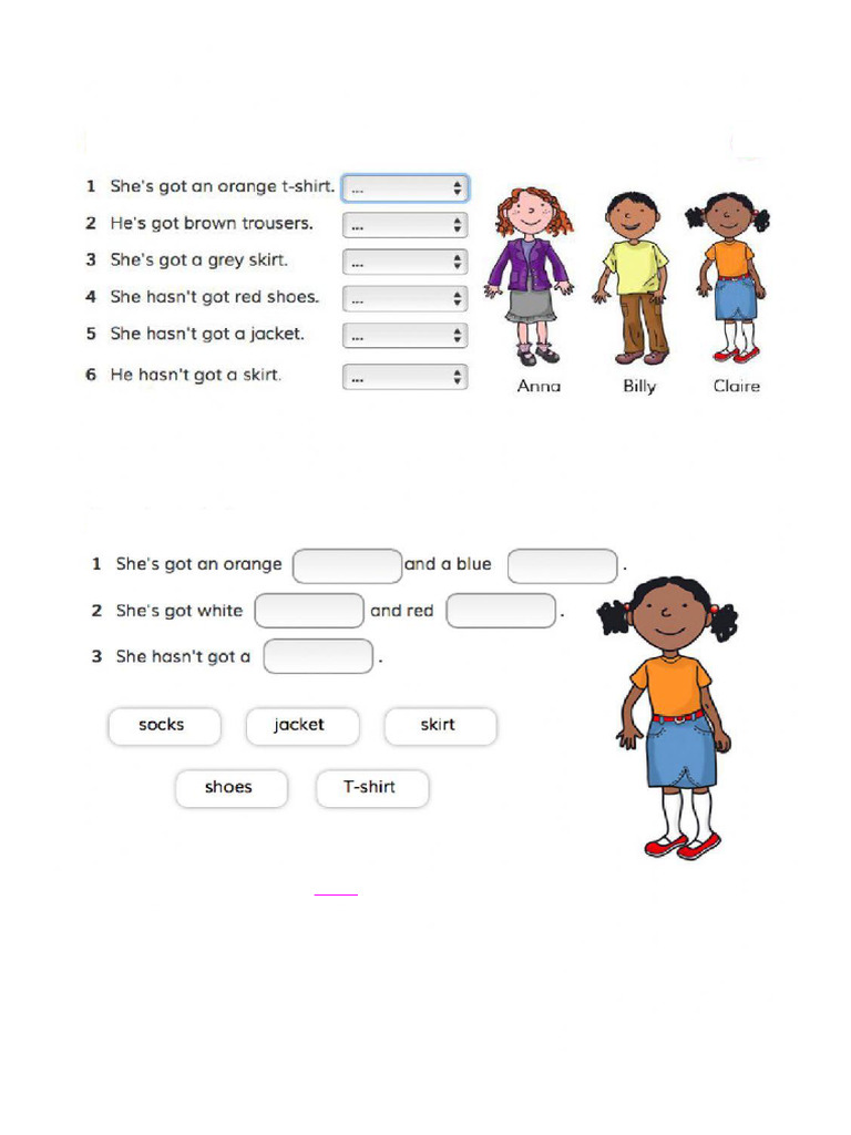 Clothes Worksheet for Kids | PDF